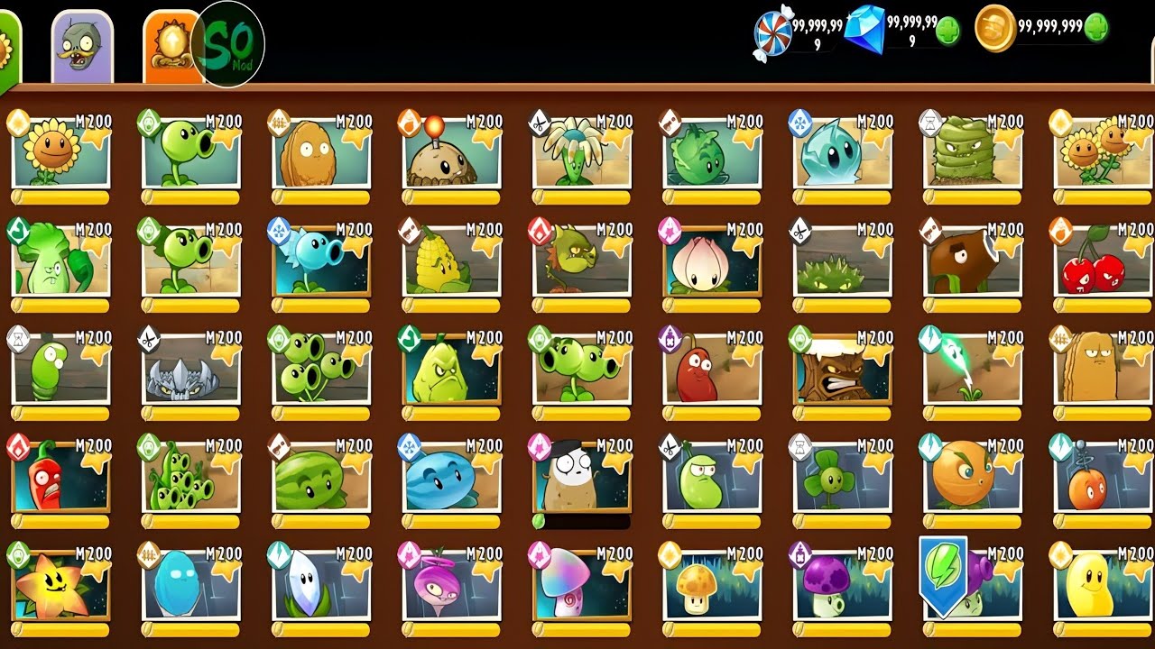 Plants vs Zombies 2 Hack:*ALL PLANTS* | Pvz Gameplay | Pvz 2 - YouTube