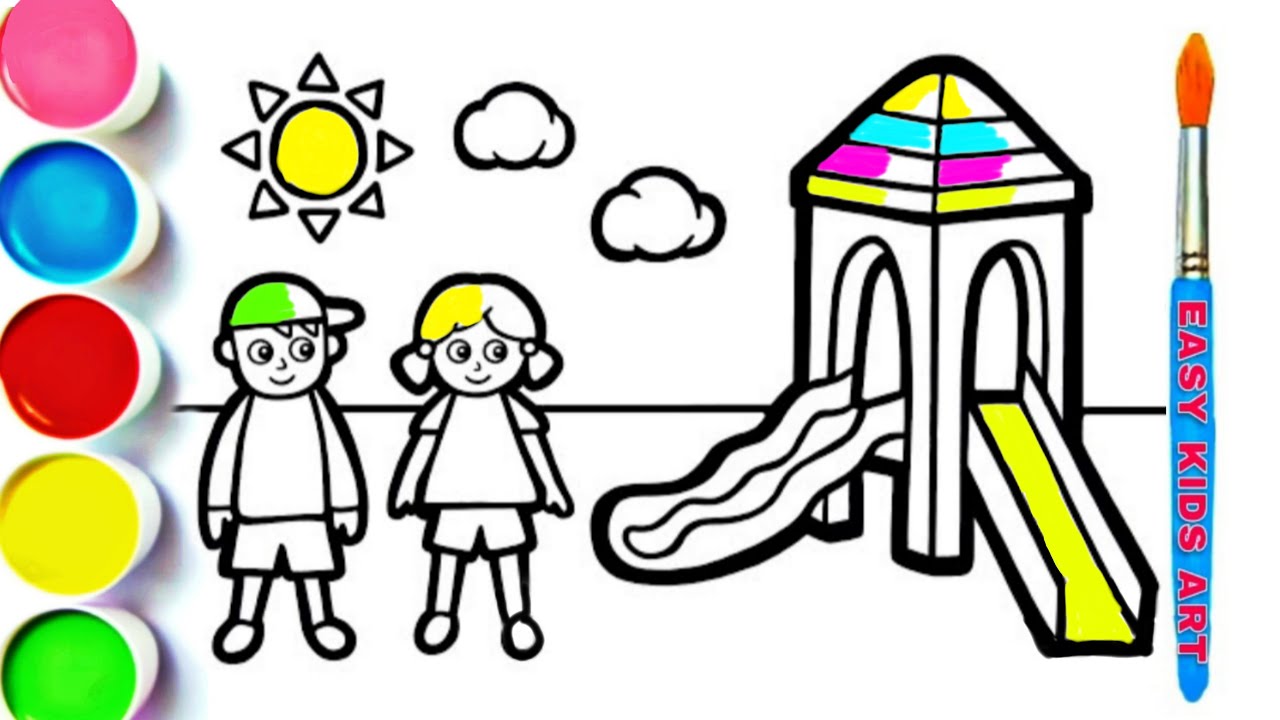 Children Playground Drawing, Painting and Coloring for Kids, Toddlers ...