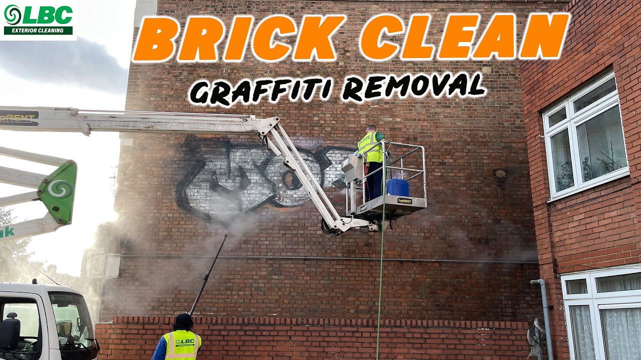 Graffiti Removal From Building Using Our Cherry Picker - YouTube