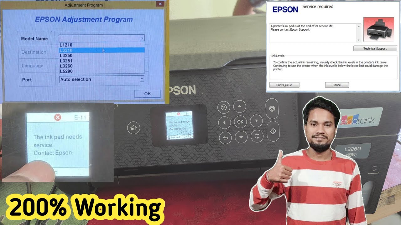 Epson L3210, L3250, L3260, L3290 ink pad needs service | epson l3210 ...