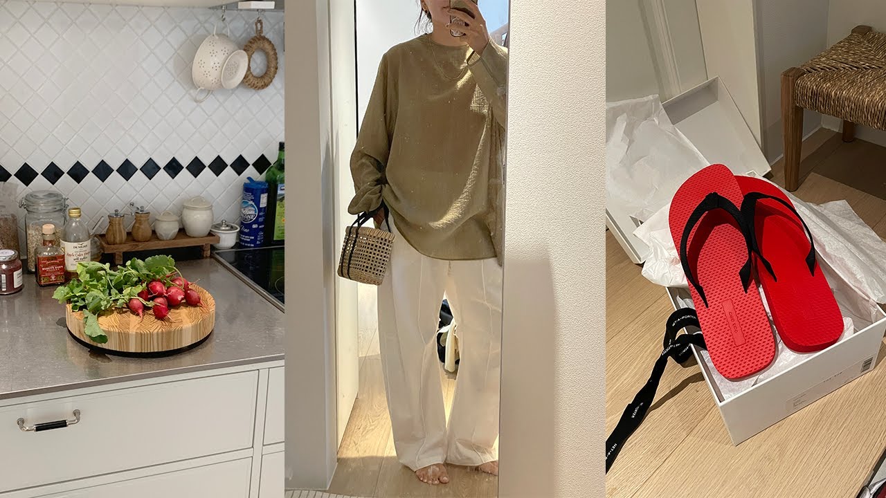 Vlog 에토스 얼바닉30 쇼룸 구경하고 여름옷 쇼핑 한 일상 브이로그 🍇 더로우 듄쪼리 언박싱 네세서리 낫띵리튼