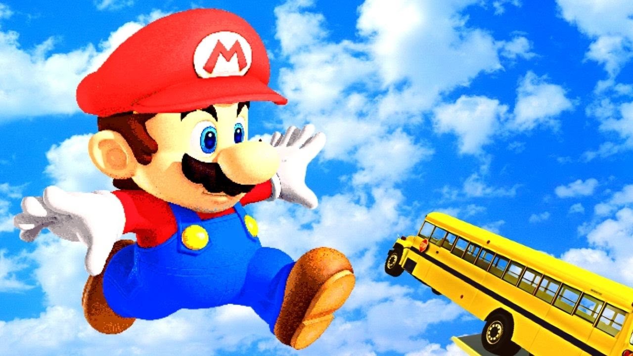 Mario vs Cars - BeamNG.Drive - YouTube