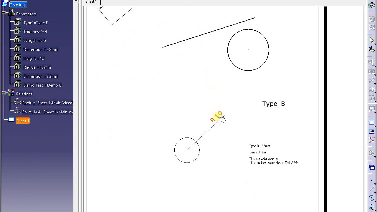 CATIA - using parameters in drawing - Part 3 - YouTube