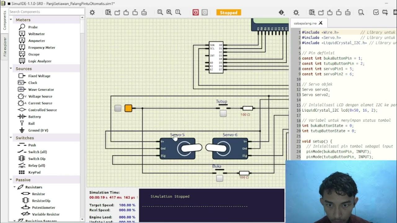 Simulasi Palang Pintu Otomatis Arduino Uno SimulIDE - YouTube