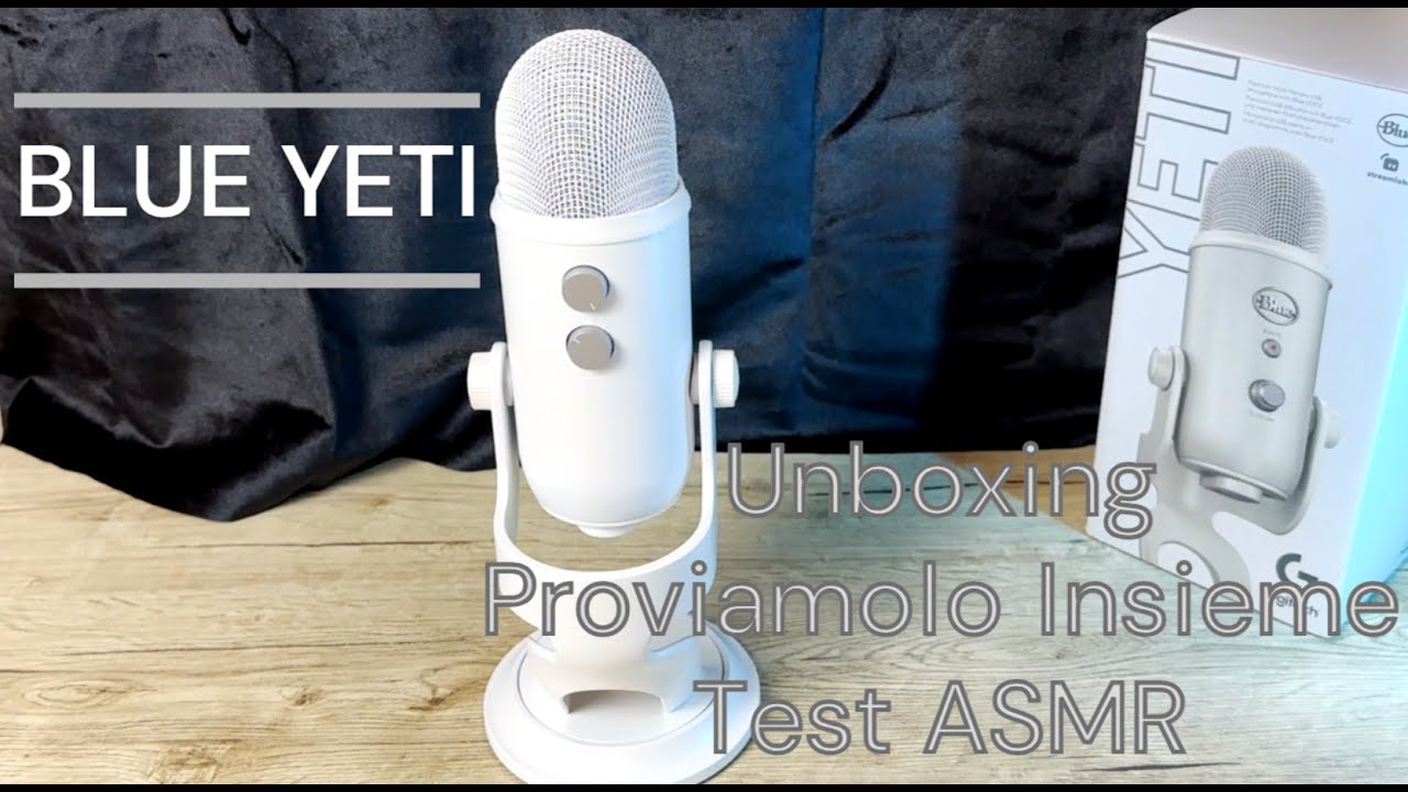 BLUE YETI white mist microphone UNBOXING, TEST and ASMR - YouTube