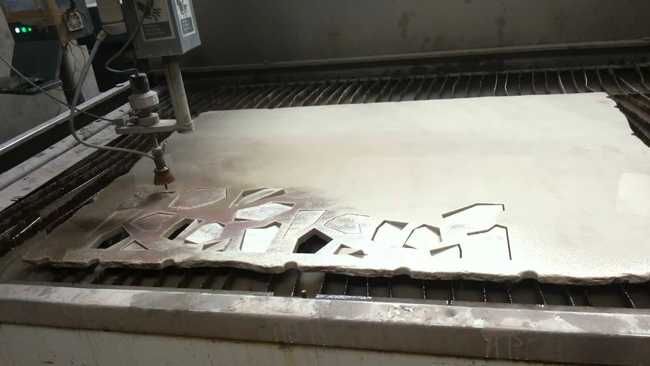 Water jet cutting stone - YouTube
