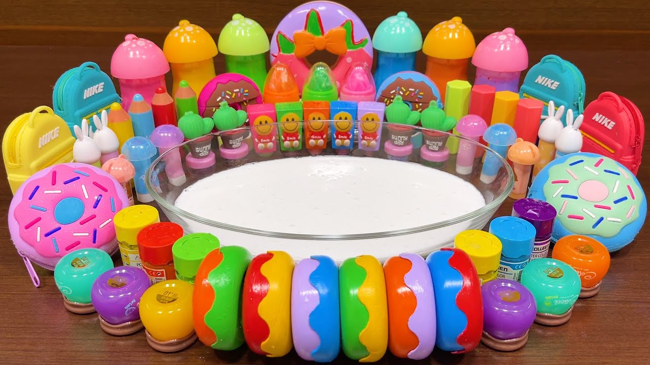 DONUT Slime ! Mixing Random into GLOSSY Slime ! Satisfying Slime #477 ...