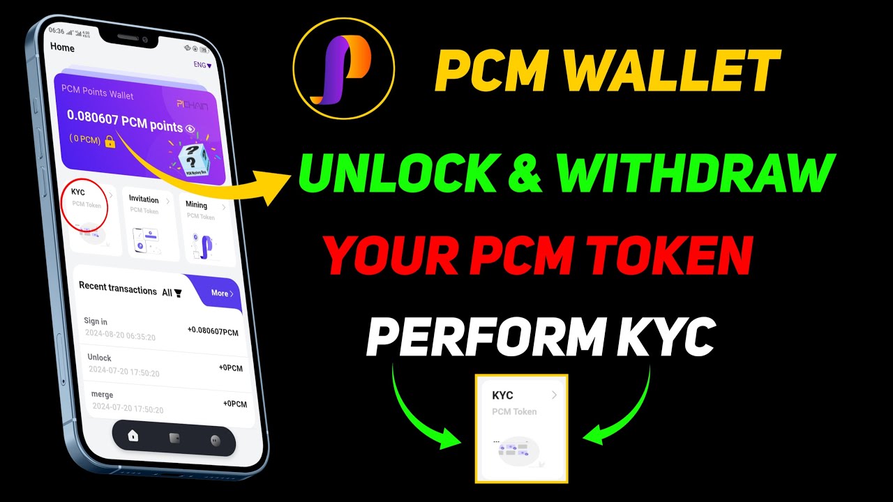 Pcm wallet token unlock - Pcm token kyc process - Pcm token withdrawal ...