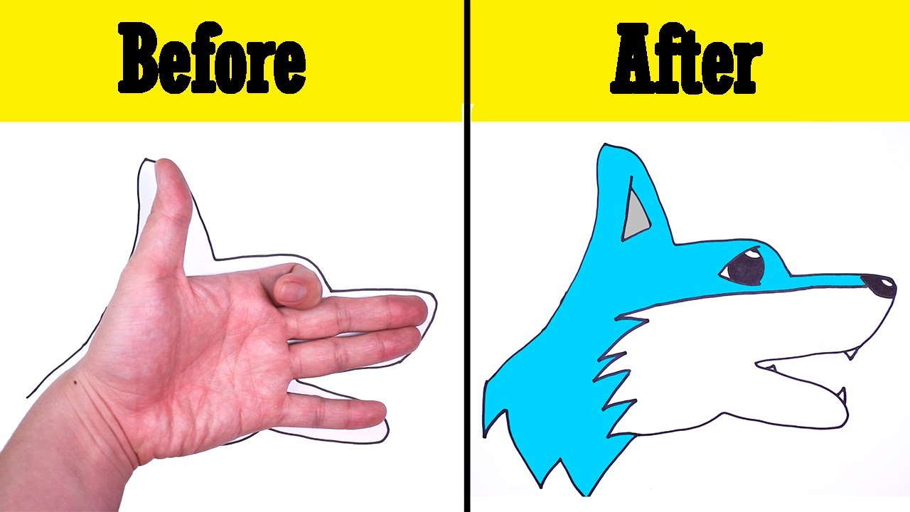 10 Funny Drawing Tricks with Your Fingers || Gary Draw Tricks - YouTube