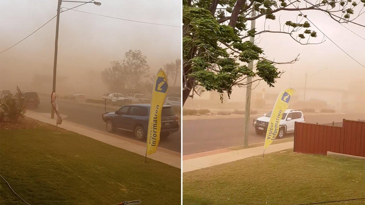 Dust Storm Blows Through Queensland, Australia - YouTube