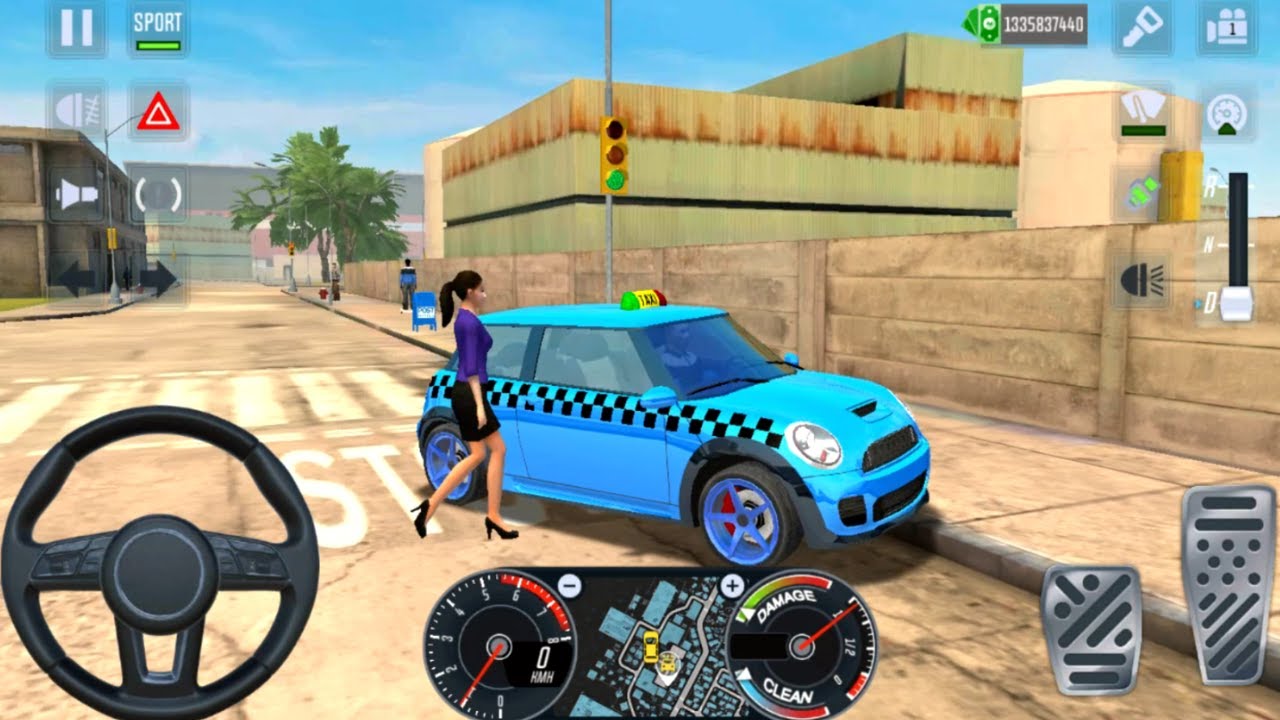 Taxi Driver Washes and Picks Up Passengers - Taxi Sim Driving Games For ...