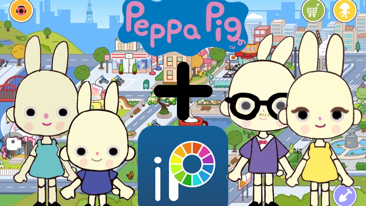 Drawing Peppa pig rabbit family |rabecca Richard mis rabbit daddy ...