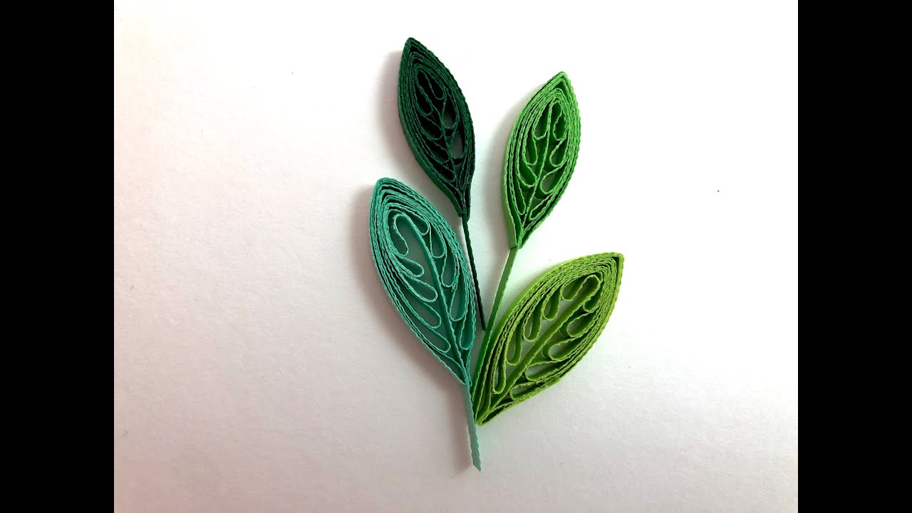 DIY Quilling Leaf AidaCrafts - YouTube