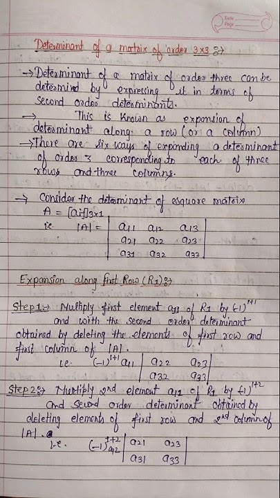Determinant expansion class 12 - YouTube