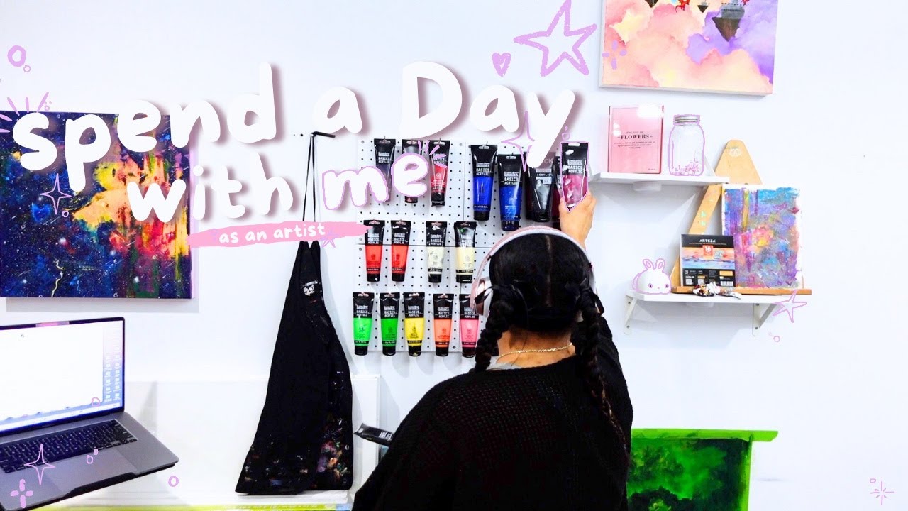 🌱a day in the life of an artist⭐️💕 | peaceful, realistic art vlog from ...