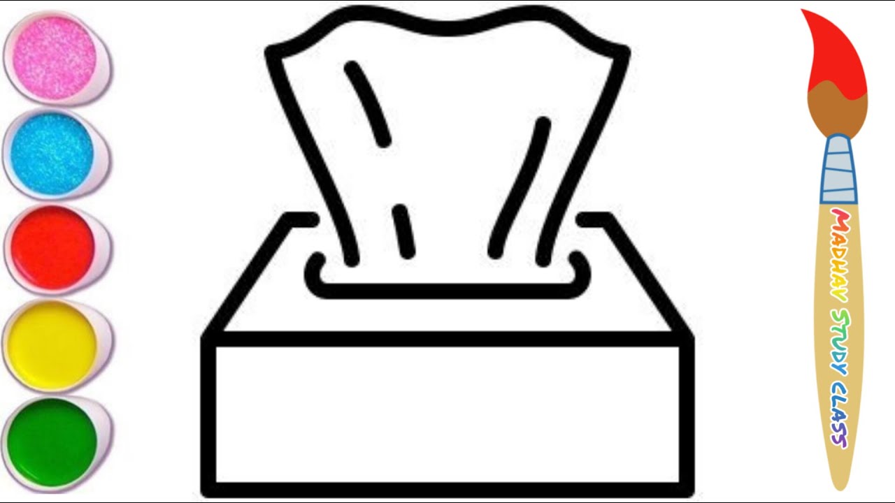 Tissue Box Easy Drawing, Colouring & Painting for Kids, Toddlers - YouTube