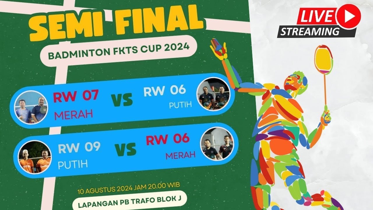 SEMI FINAL BADMINTON PUTRA - 10/08/2024 - YouTube
