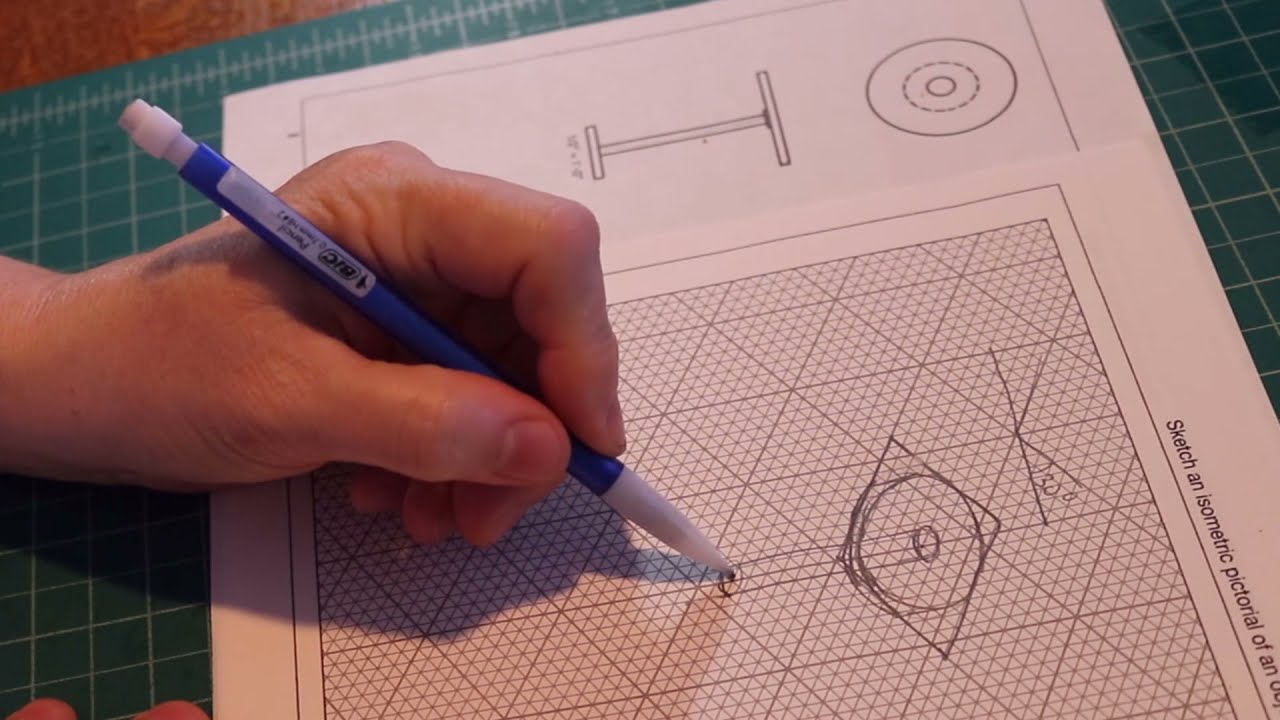 Manual Drafting: Isometric Round Table - YouTube