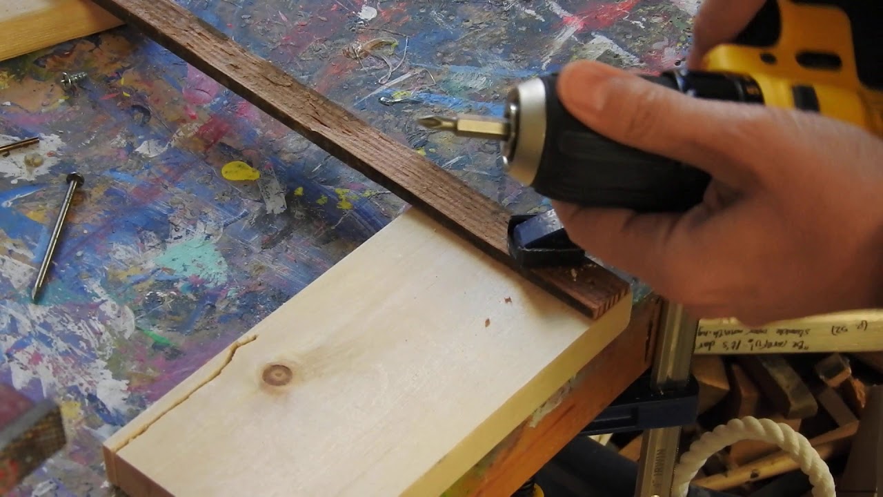 How to use a screw to attach two wood pieces - YouTube