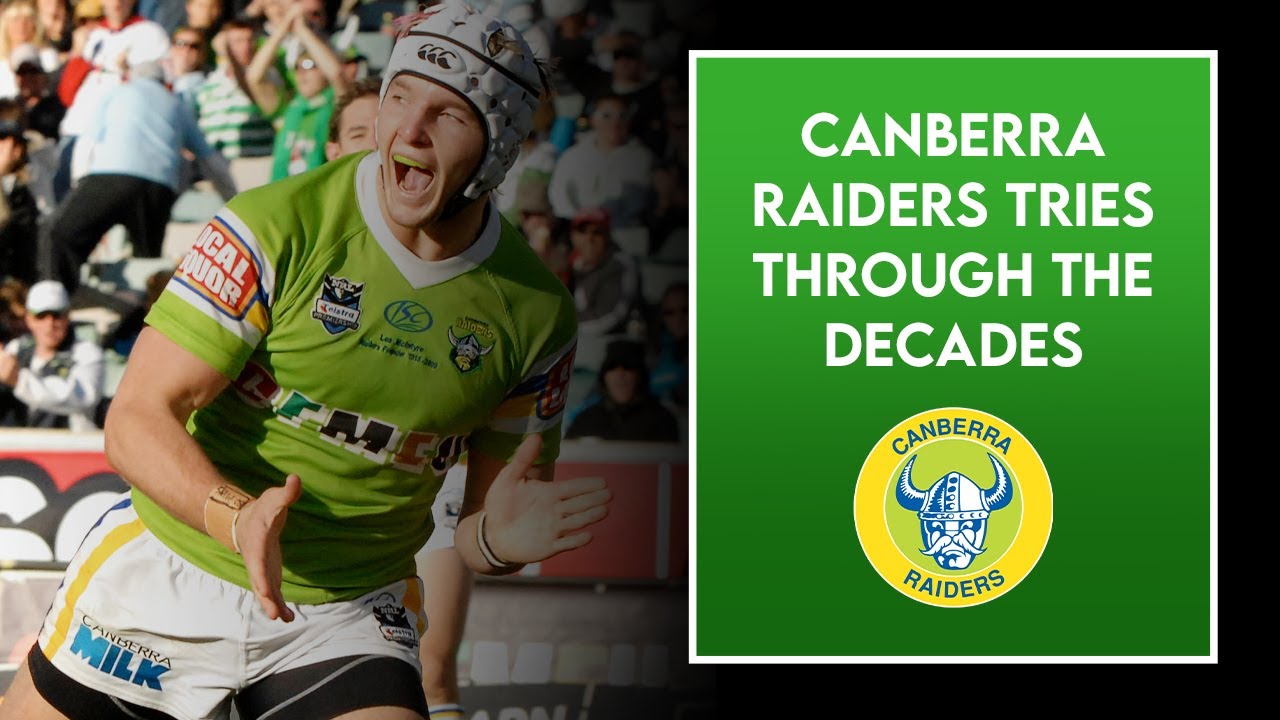Canberra Raiders tries through the decades - YouTube