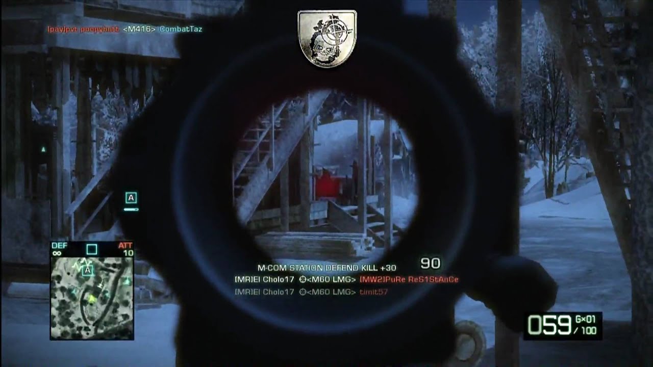 Battlefield BC2 Medic M60 - YouTube