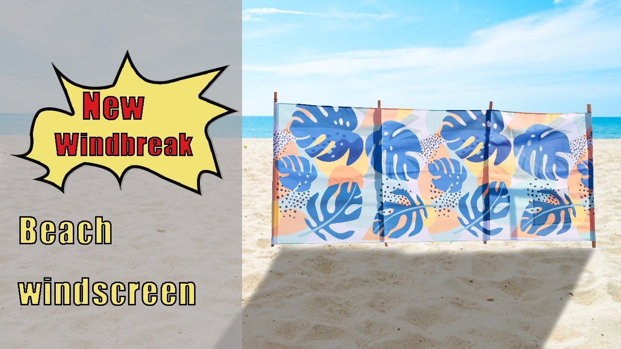 Sweet leaf Printed Beach Windscreen Windbreaker With Carry Bag - YouTube