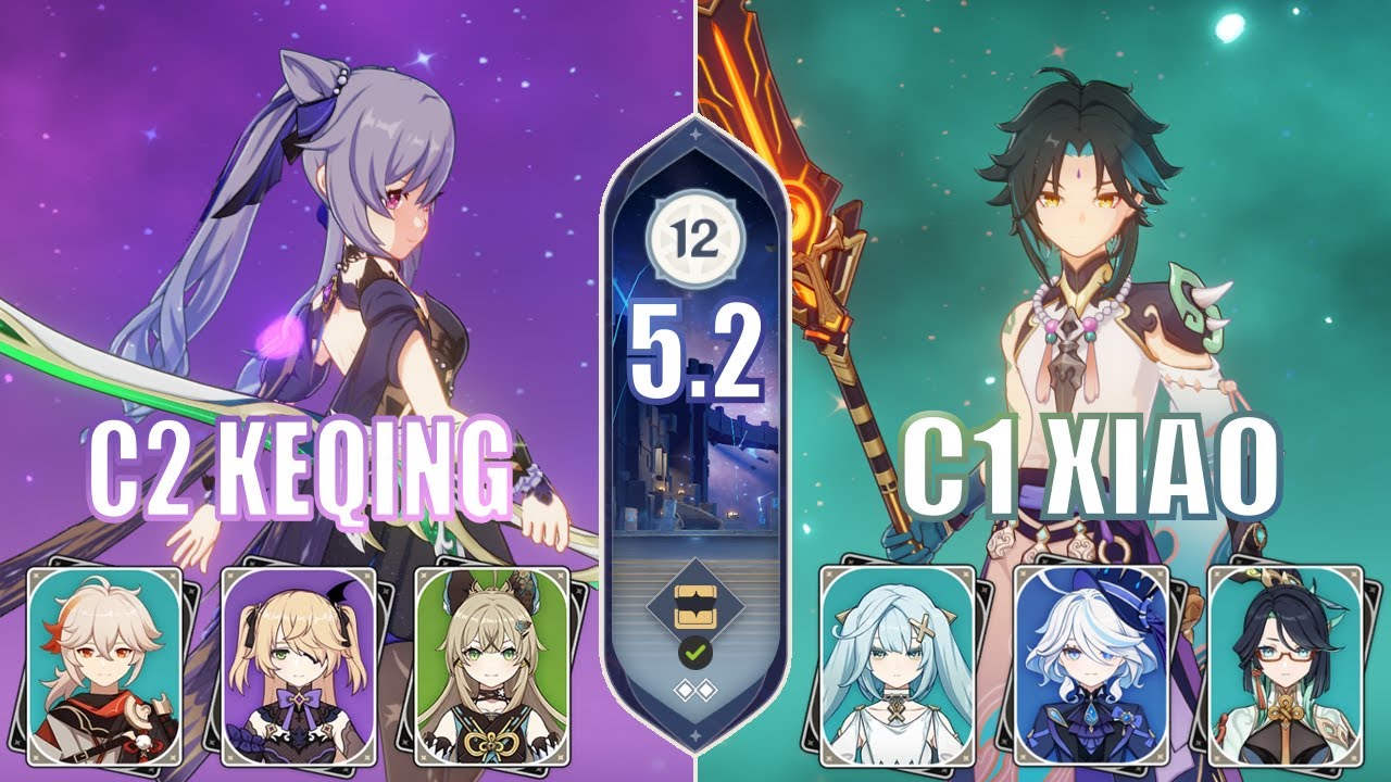 C1 Xiao Hypercarry & C2 Keqing Aggravate | NEW 5.2 Spiral Abyss 36 ...