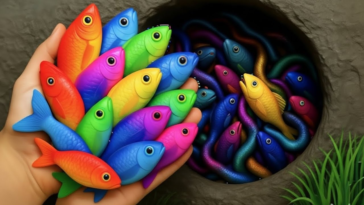So Many Colorful Toy Fish! 🌈🐠 - YouTube