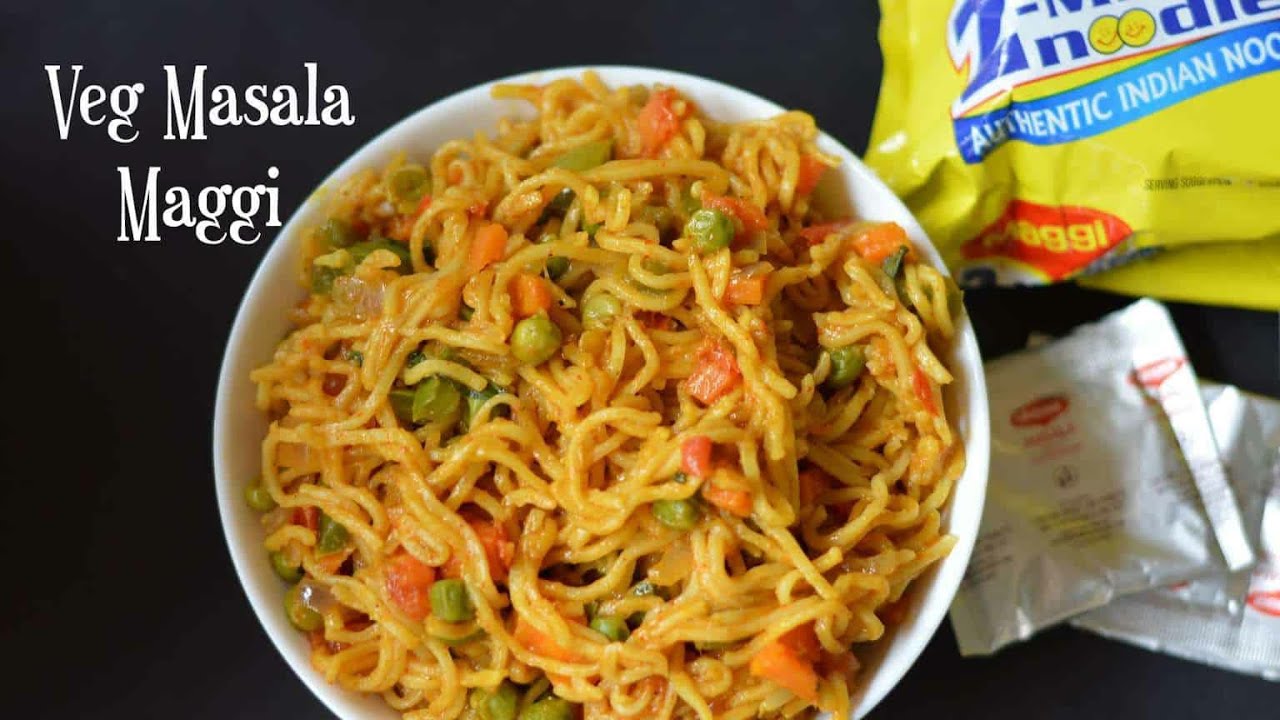 Schezwan Maggi Noodles Recipe | Veg Masala Maggi | Mumbai Street Food ...