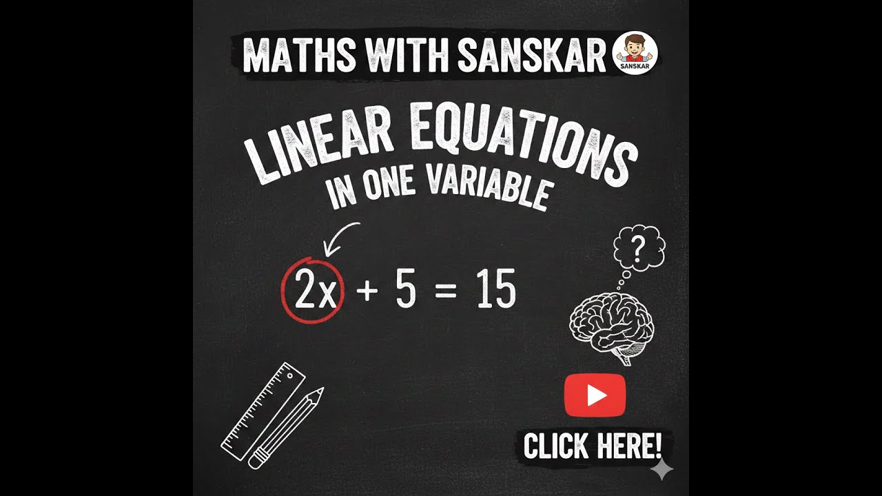 Class 7 Linear Equation in One Variable | RS Aggarwal Chapter 7 - YouTube