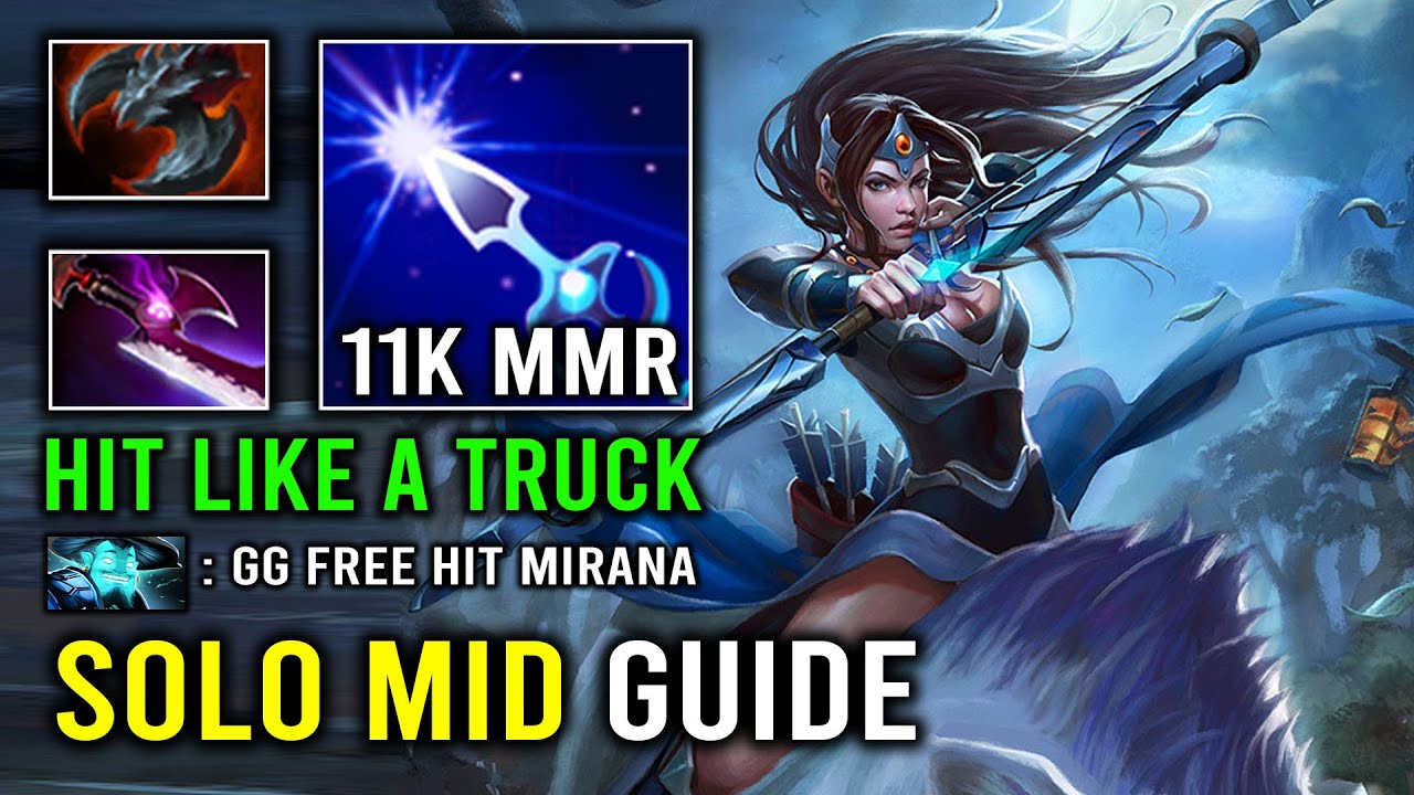 How to Solo Mid Mirana Like a 11K MMR with Crazy Hit Like a Truck Vs ...