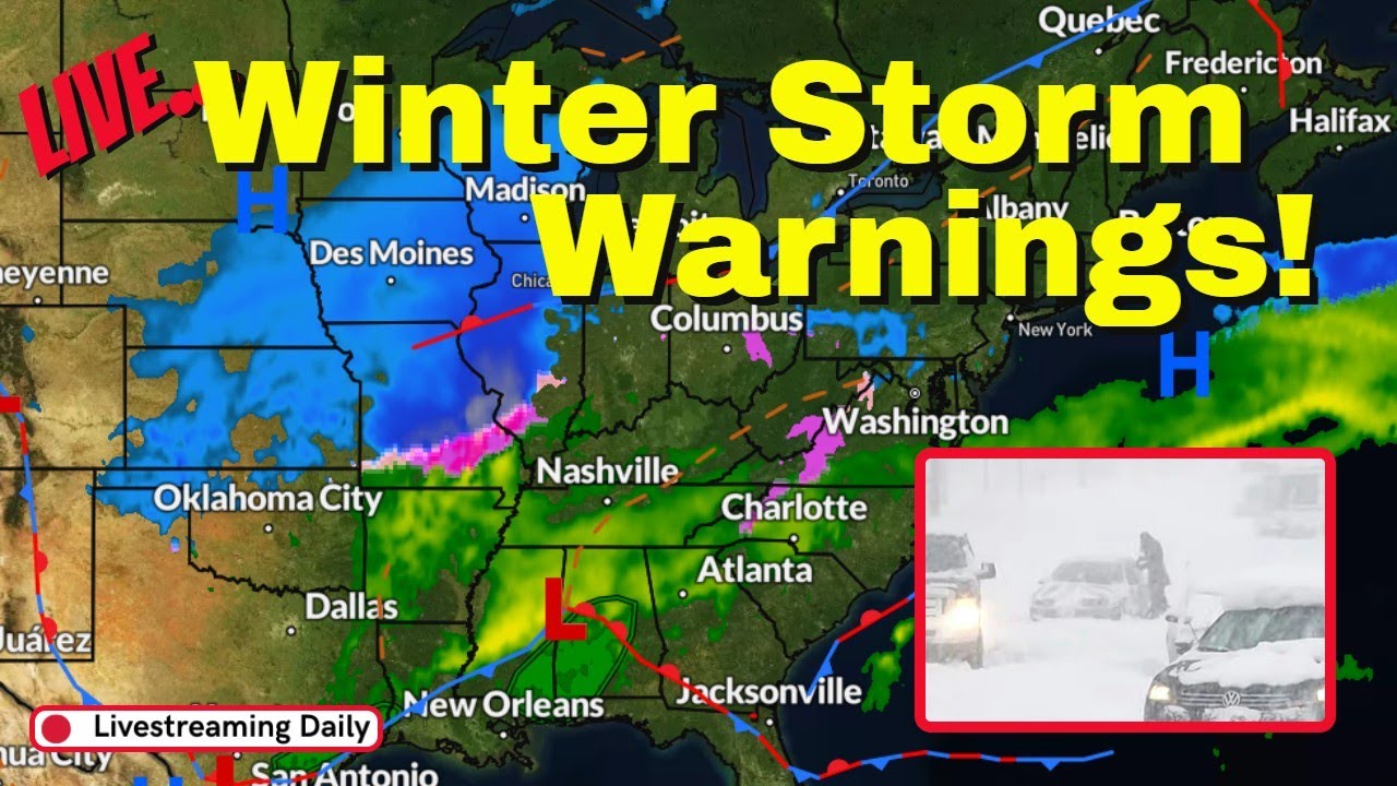 Live: Winter Storm Warnings! - Severe Weather Coverage 2-12-25 - YouTube