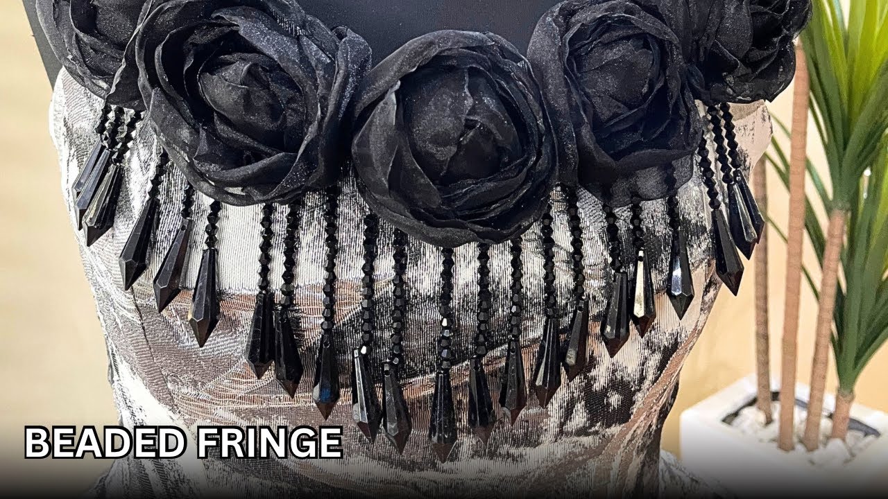 HOW TO CREATE TRENDY BEADED FRINGE WITH DROPLET BEADS / Detail beading ...