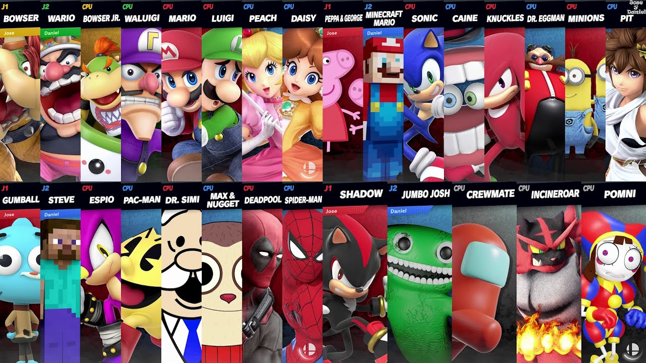 Team Sonic vs Team Minecraft Mario | Pomni vs Shadow vs Crewmate ...