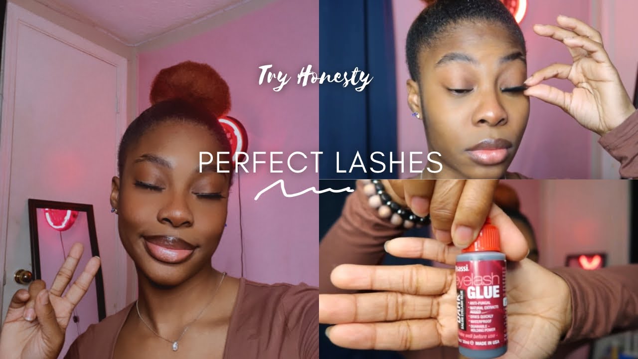 EyeLash Tutorial- How To Put On Your Strip Lashes properly 👀🤷🏾‍♀️ - YouTube