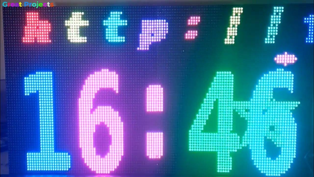 P3 Matrix 128x64 Esp32 DHT22 DHT11 RTC DS1307 SD CARD UTFT Fonts - YouTube