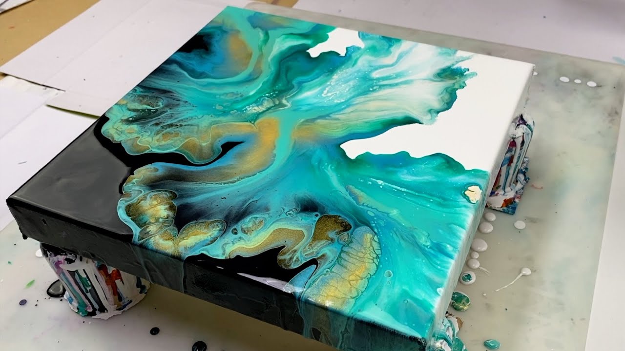 135. NEW YEAR, trying NEW TECHNIQUE! | Dutch Pour | Acrylic Pouring ...