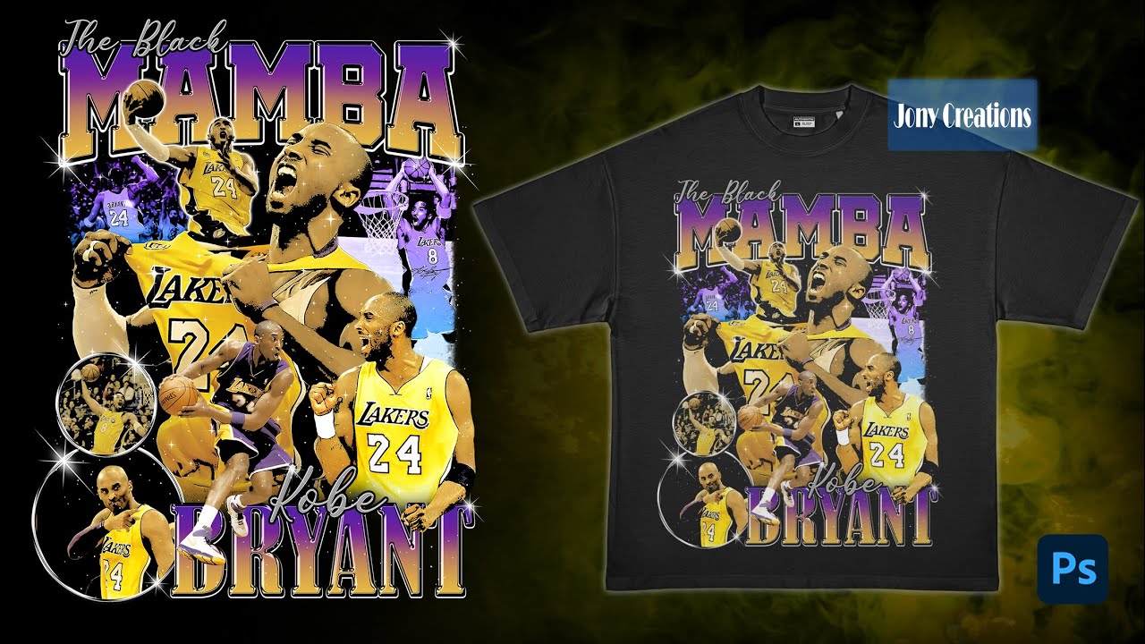 How to Design a 90s Vintage Bootleg NBA t-shirts | KOBE BRYANT ...