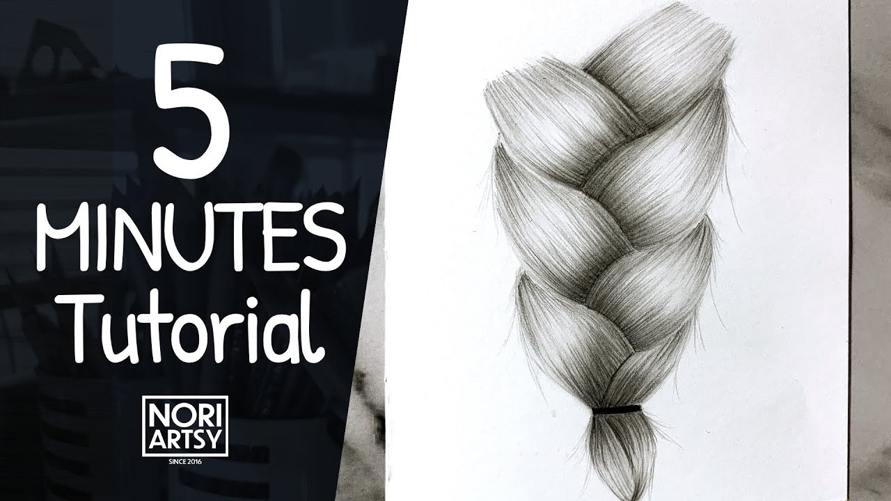 How to draw realistic braided hair in 5 minutes! | Step by step ...