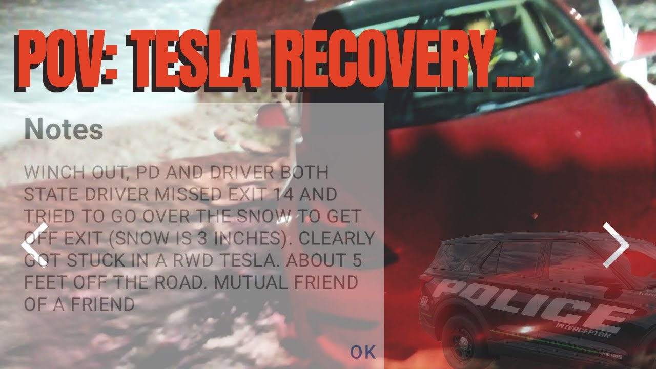 POV: TESLA SNOW RECOVERY, ONLY A TESLA OWNER WOULD MAKE HIS OWN EXIT ...