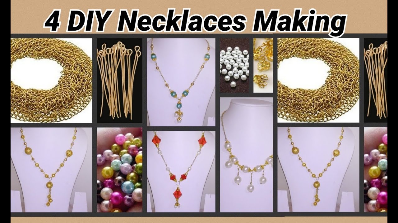 4 DIY Ideas on necklaces making with link chain - YouTube