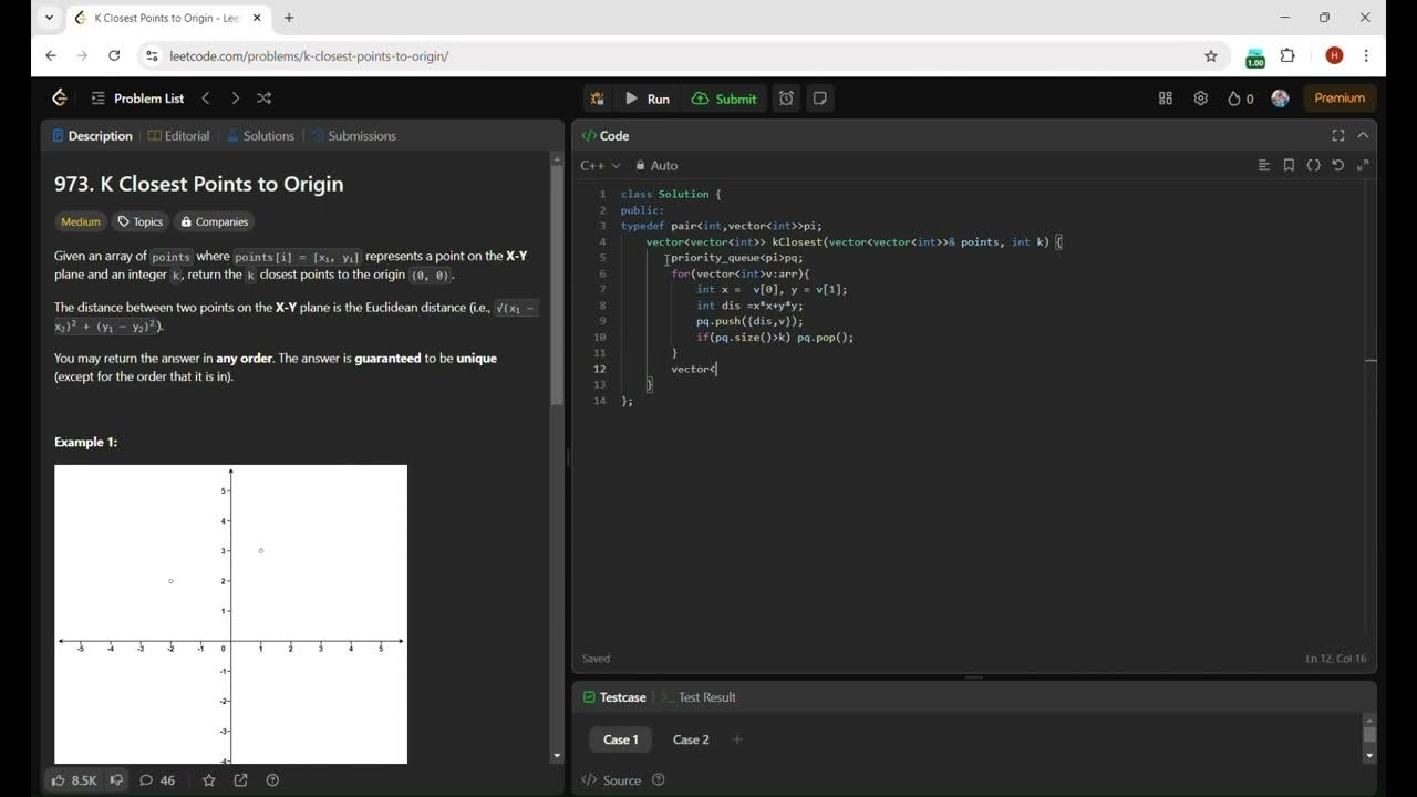 Leetcode day-16||K closest points to origin||30 days 30 questions ...