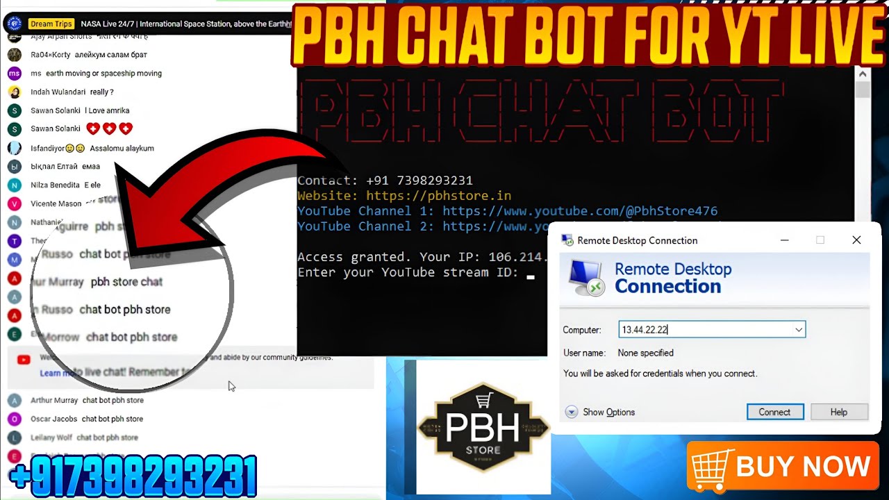 PBH STORE CHAT BOT 2024 Free | YOUTUBE LIVE CHAT BOT For LIVESTREAMS and VIDEOS YOUTUBE VIEW BOT ...