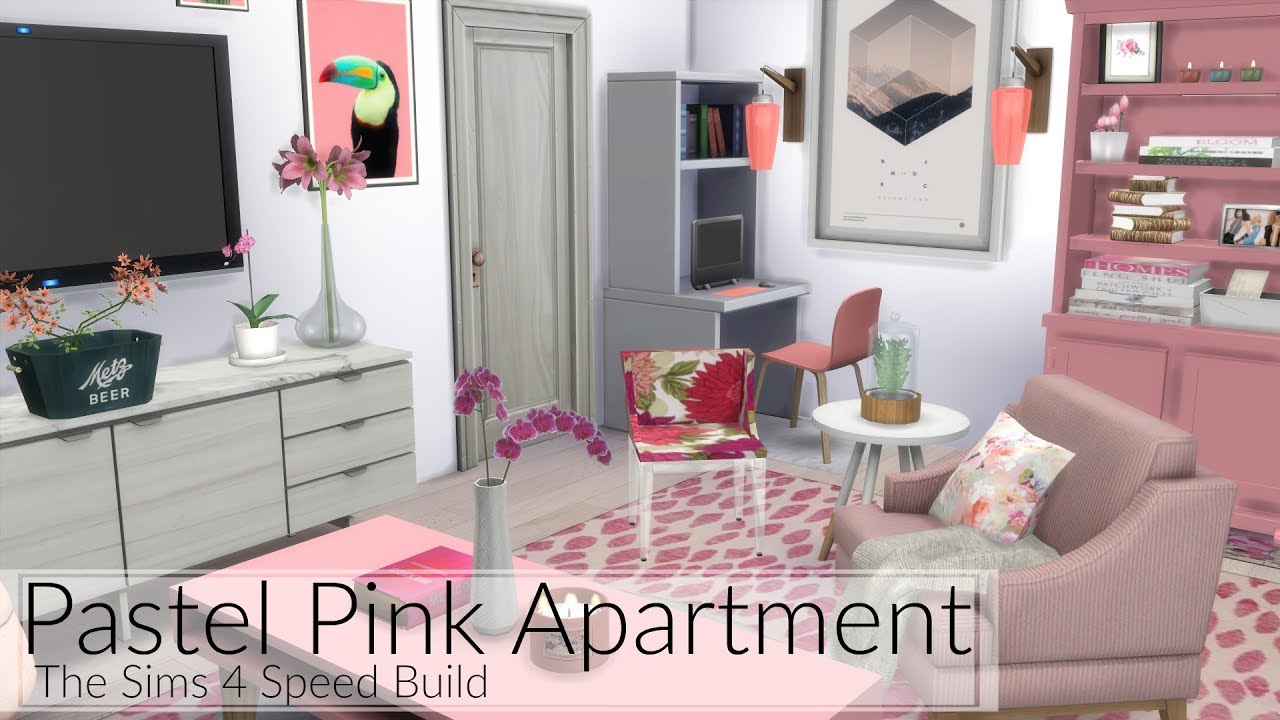 The Sims 4 - Pastel Pink Girly Apartment - YouTube