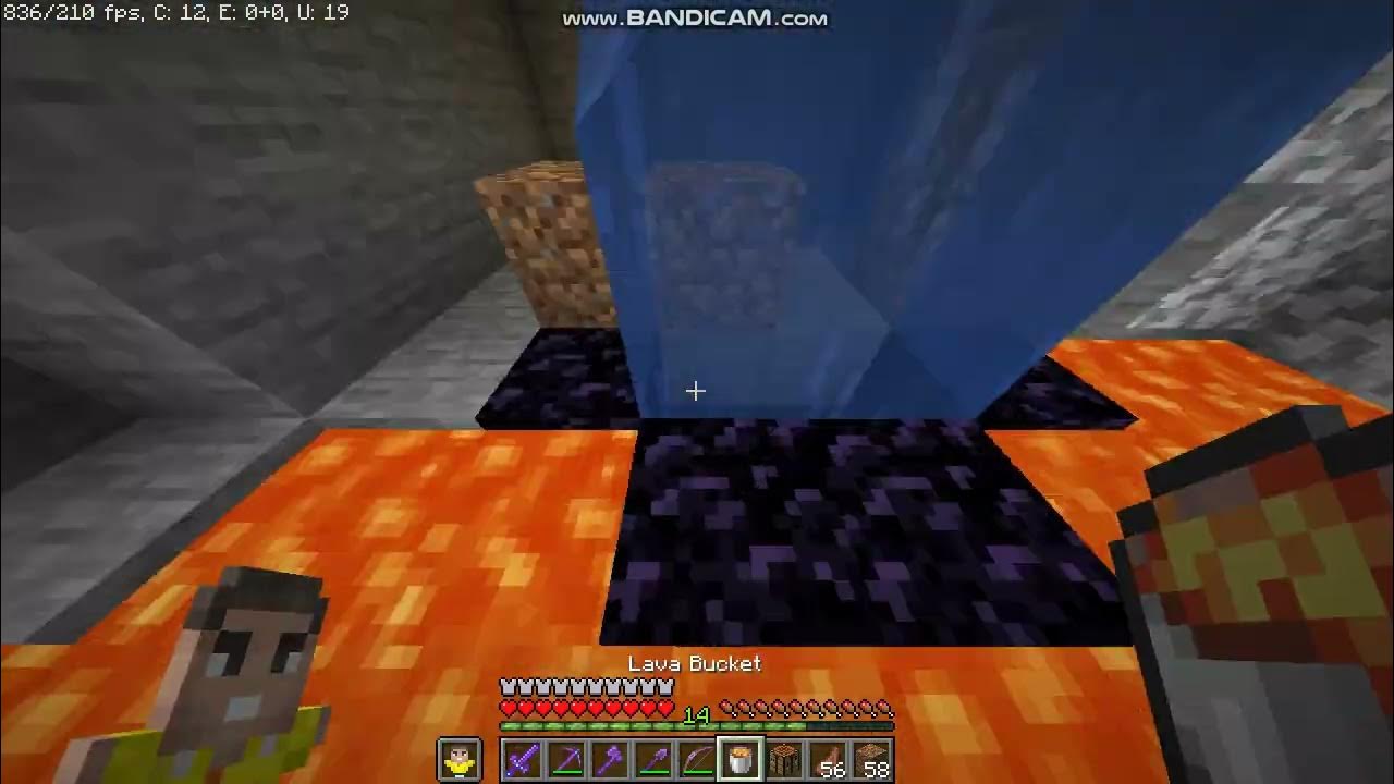 how to make nether portal in minecraft using lava pool - YouTube