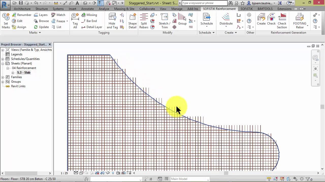 SOFiSTiK Reinforcement Detailing 2017: Stagger - YouTube