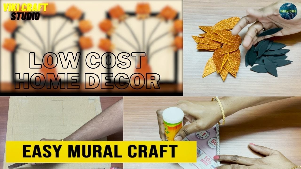 EASY MURAL CRAFT USING CARDBOARD AND FOAM SHEET | LOW COST HOME DECOR ...