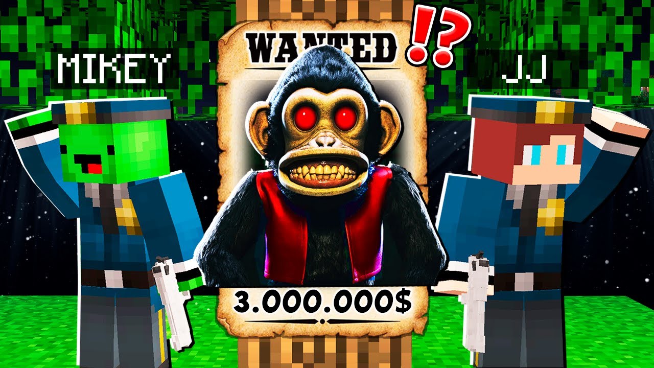 Why Creepy MONKEY.EXE is WANTED ? Mikey and JJ Officers vs MONKEY.EXE ...