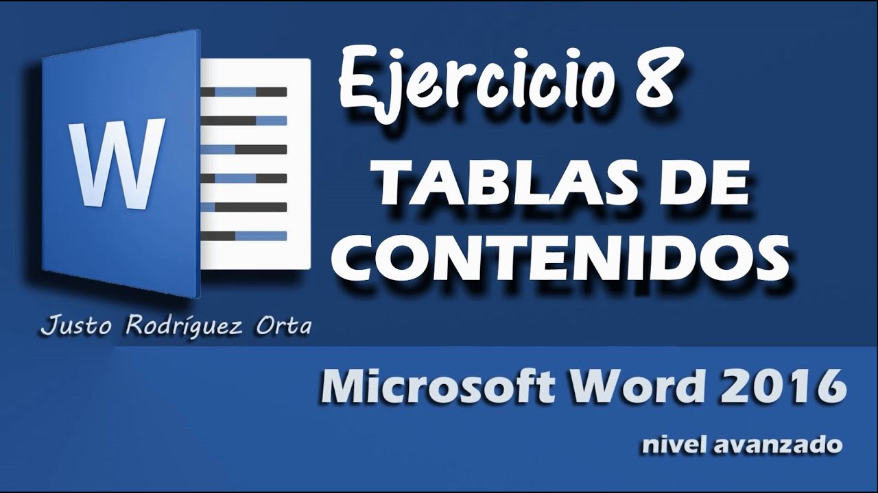 Word Avanzado - Ejercicio 8 - Tabla de contenidos - YouTube