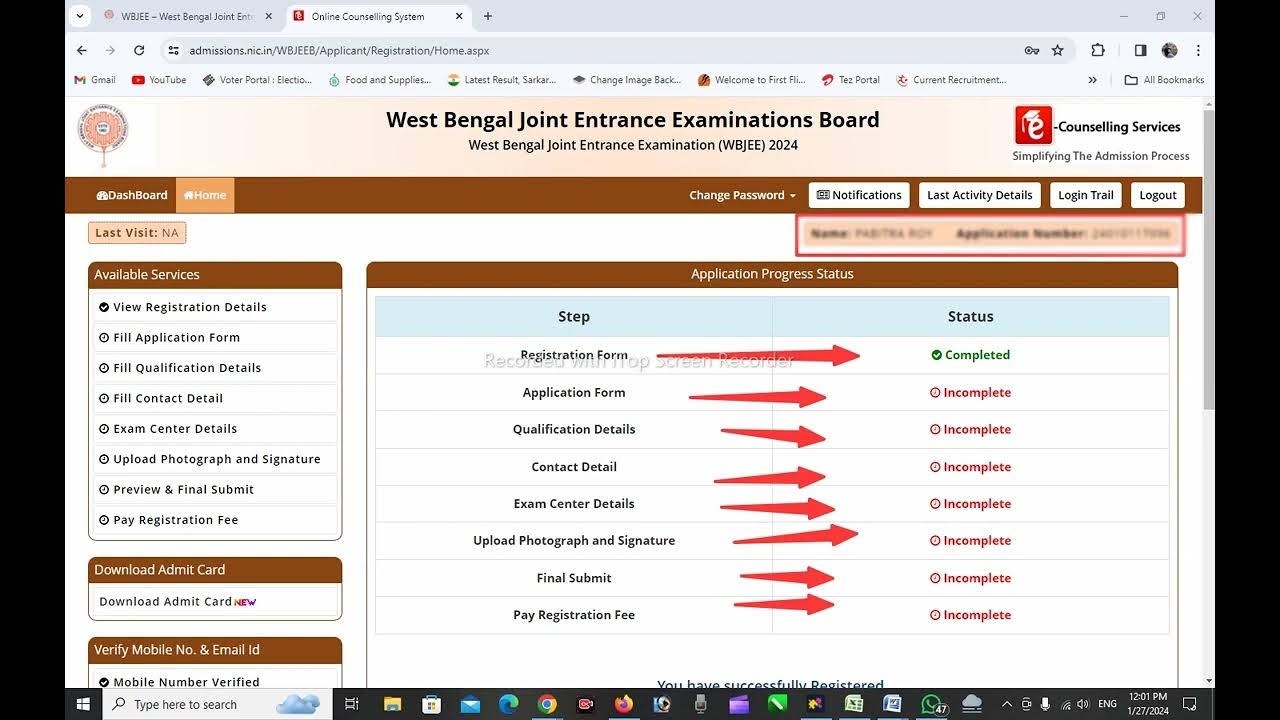 WBJEE 2024 Application form fill up || step by step - YouTube